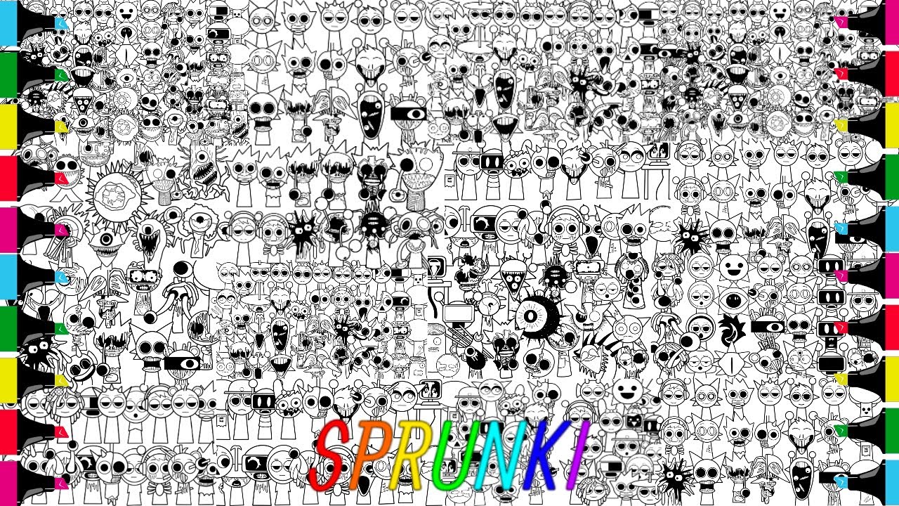 Incredibox SPRUNKI Coloring Pages Mix | Coloring ALL SPRUNKI Phase 1 VS ...