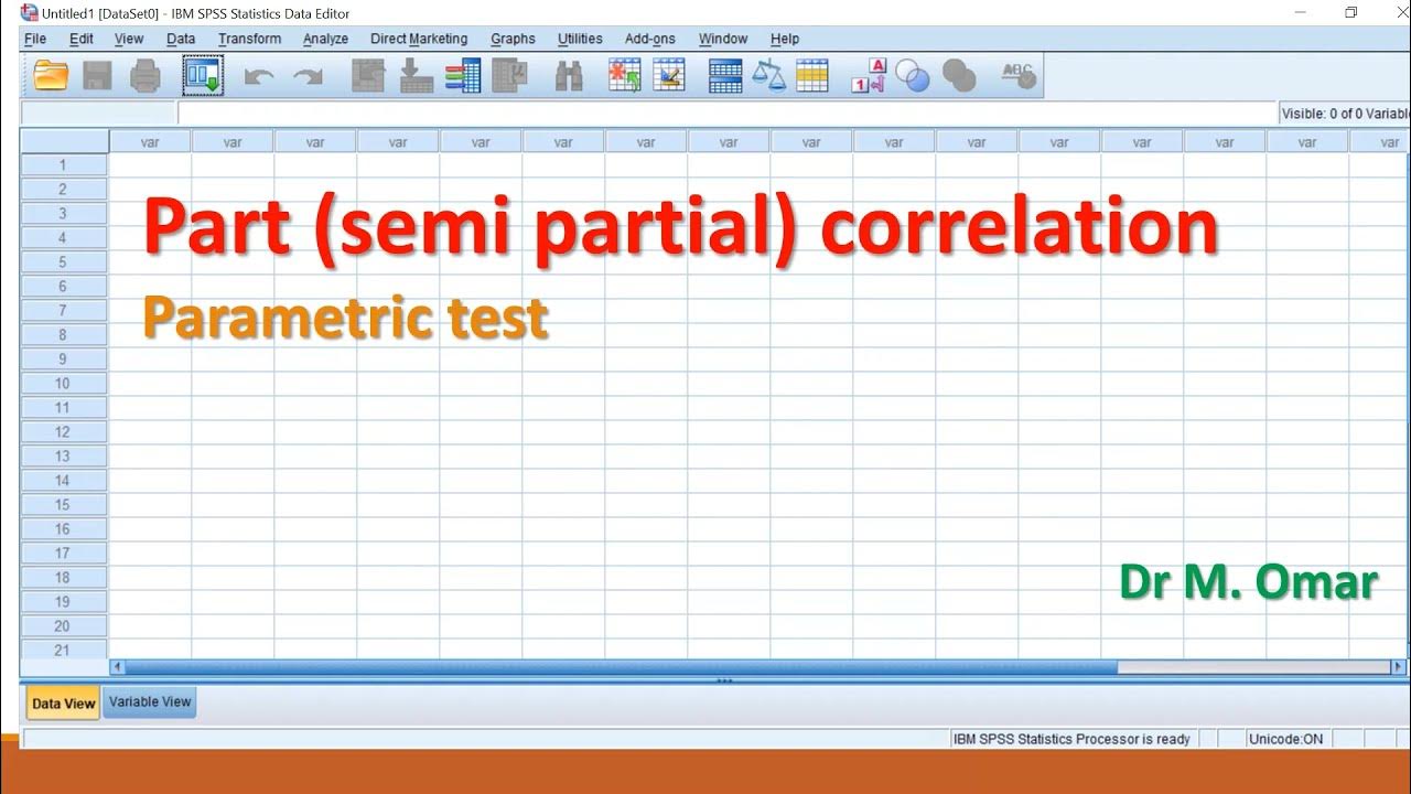 Semi partial correlation in SPSS - YouTube