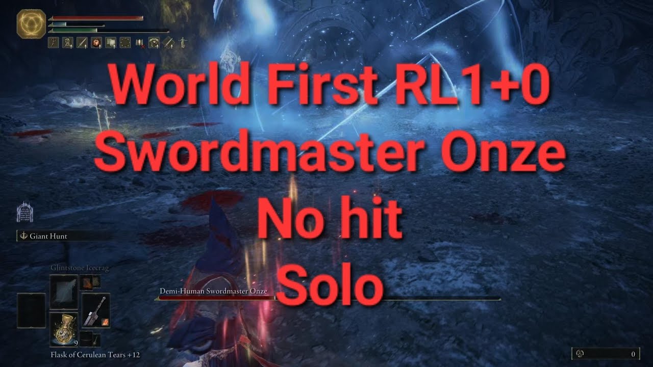 Elden Ring RL1+0 Solo Every Boss Part 145: Demi-Human Swordmaster Onze World First - YouTube