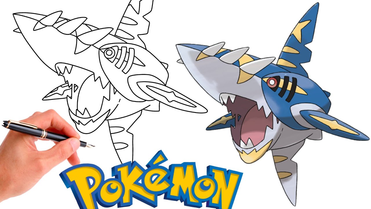 How To Draw MEGA SHARPEDO POKEMON | Mega Pokemons - YouTube