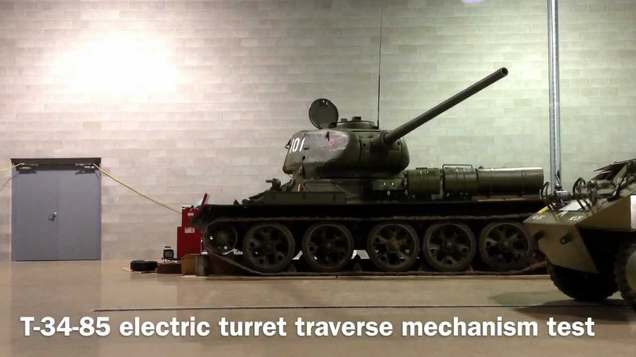 T-34-85 Electric Turret Traverse Mechanism Test - YouTube