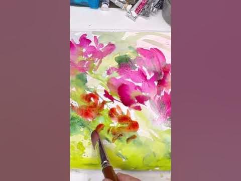 Watercolor Abstract Flower Painting Technique - YouTube