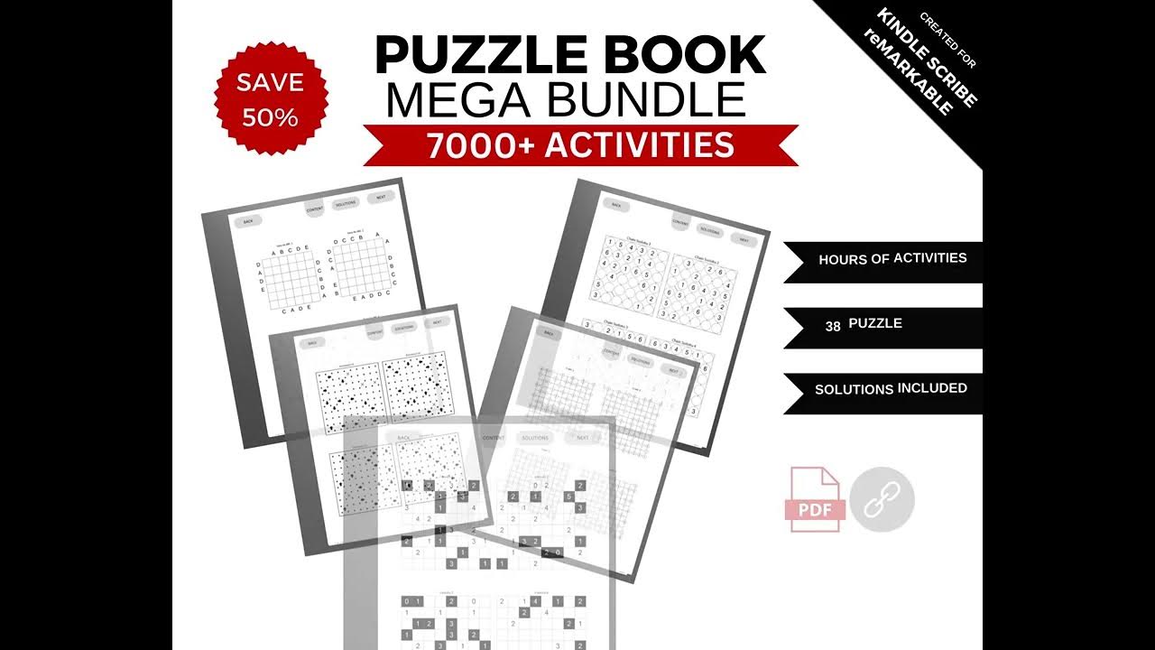 reMarkable 2 & Kindle Scribe Templates Puzzle Activity Book MEGABUNDLE ...