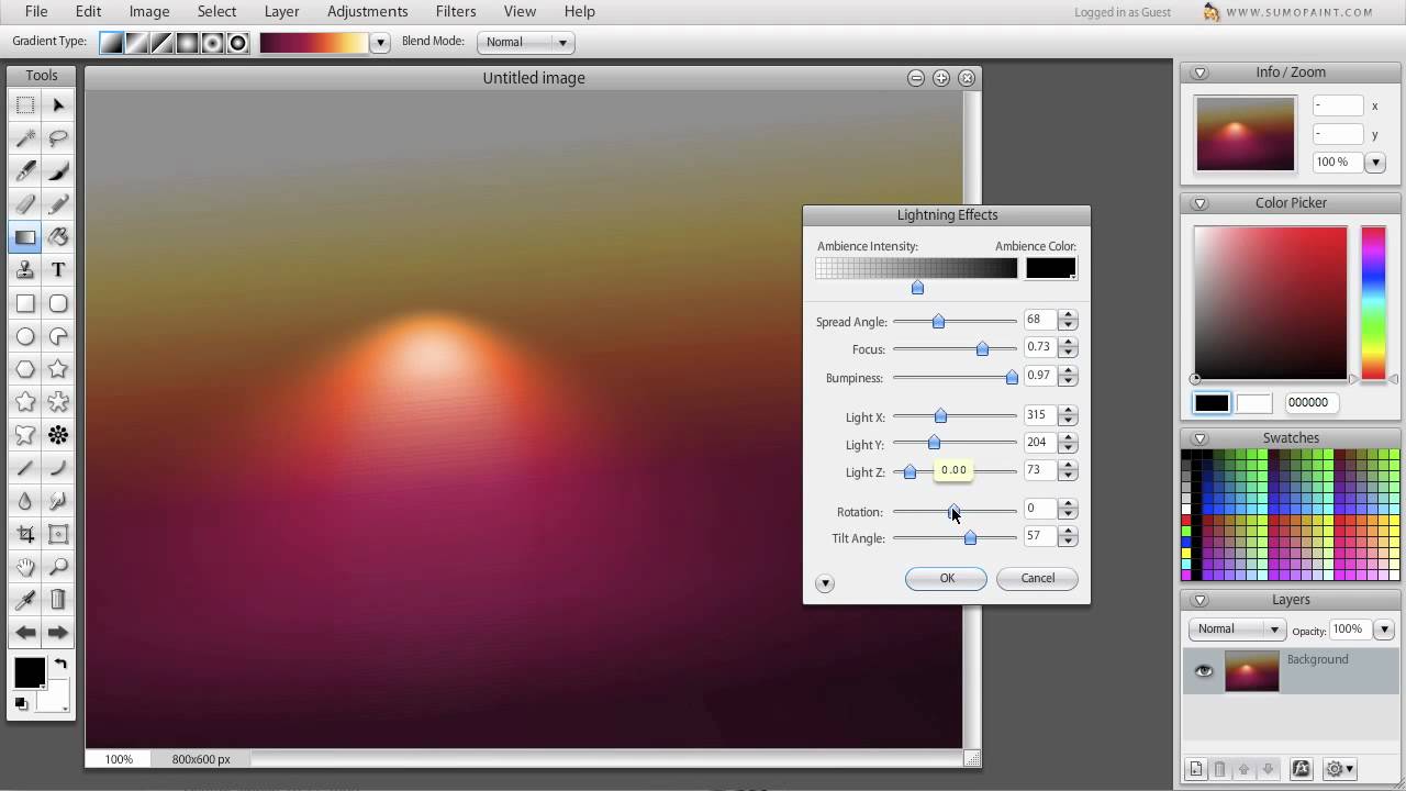 Lightning Effects filter in Sumo Paint - YouTube