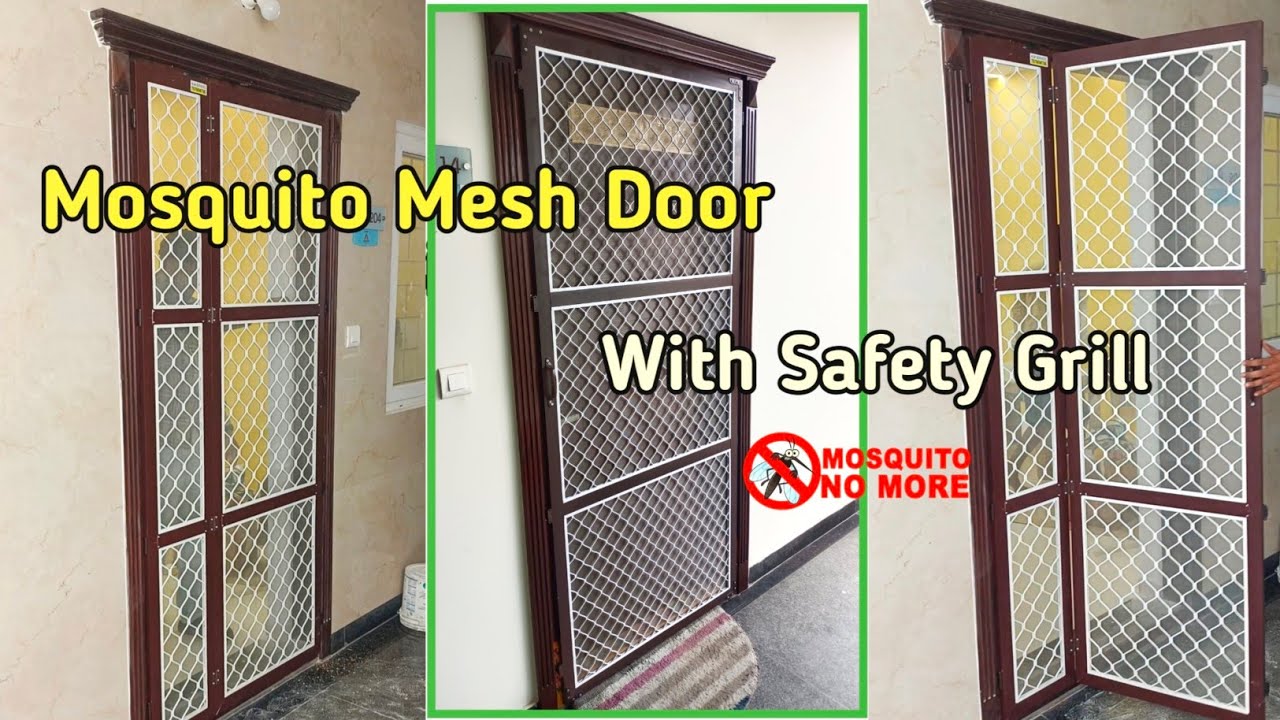 Grill Mosquito Mesh Door With Safety Grill #hyderabad 📞7676696786 # ...