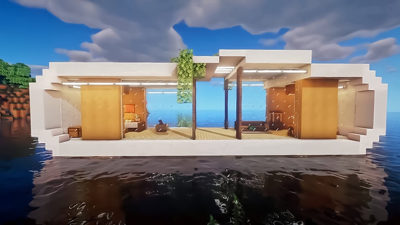 "Beautiful Modern House on Water | Minecraft Build Tutorial" - YouTube