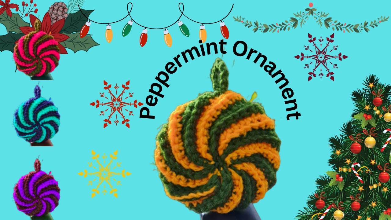Crochet Peppermint Ornament | Holiday Ornament | Christmas Decoration | Tutorial | Club ...