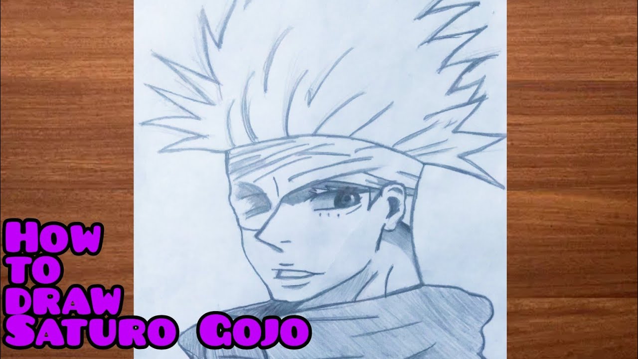 how to draw Saturo Gojo // Anime Drawing easy // Step By Step Drawing ...