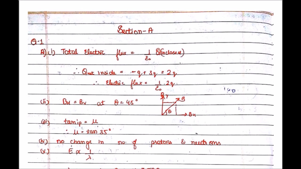 Isc 2019 physics paper 1 solved part 1 - YouTube