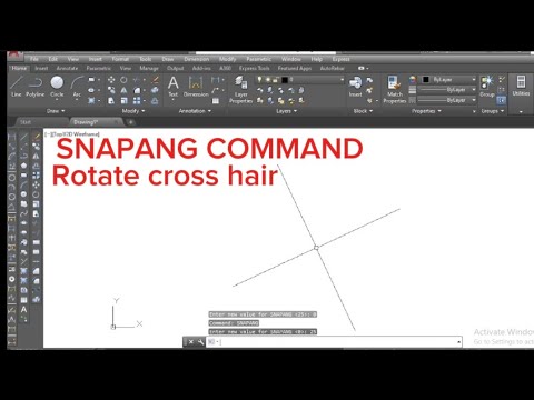 How to rotate cross hair in autocad with command - YouTube