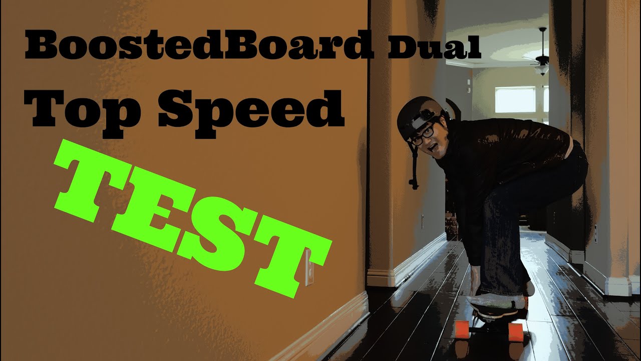 Boostedboard dual TOP speed test - YouTube