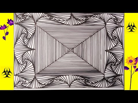 Como dibujar arte óptico | How to draw Op-art | Pop-Art | Arte óptico paso a paso