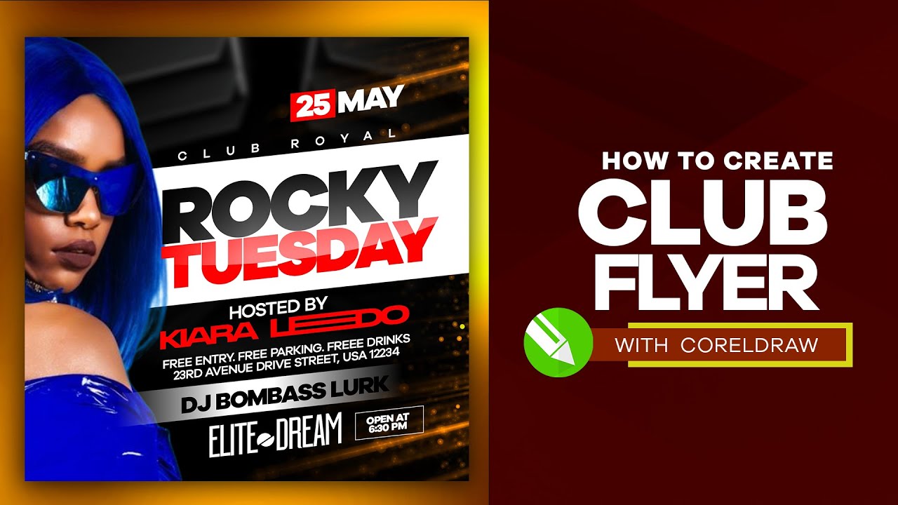 HOW TO DESIGN A CLUB FLYER #coreldrawtutorial #socialmedia #clubflyer ...