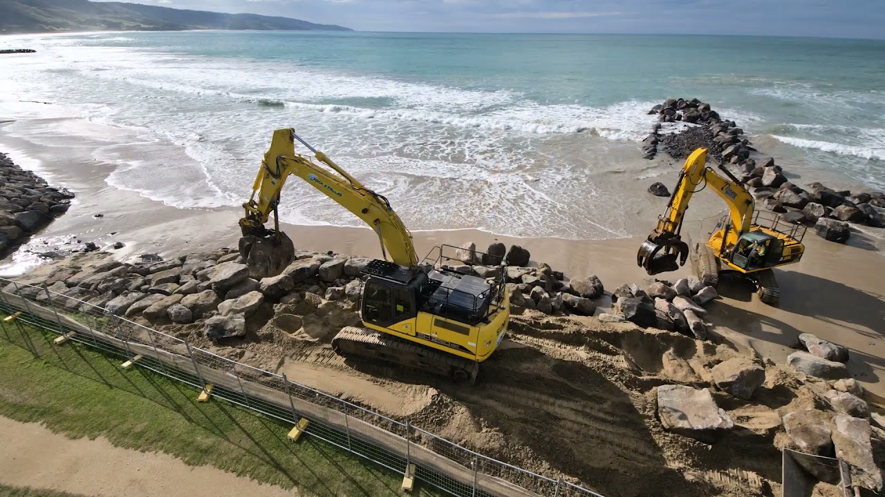 Apollo Bay Foreshore Protection - Stage 1 construction - YouTube