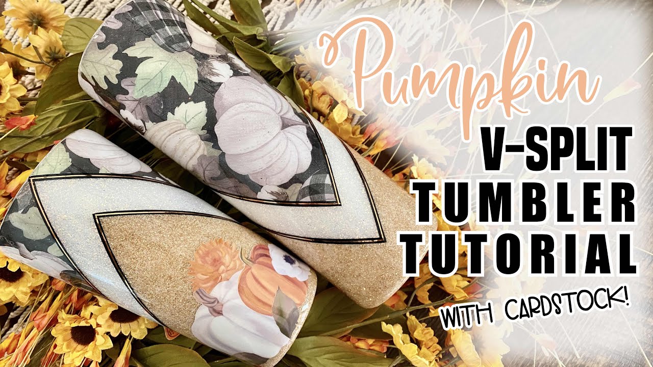 Pumpkin V-Split tumbler tutorial with scrapbook paper l DAM Fancy Creations - YouTube