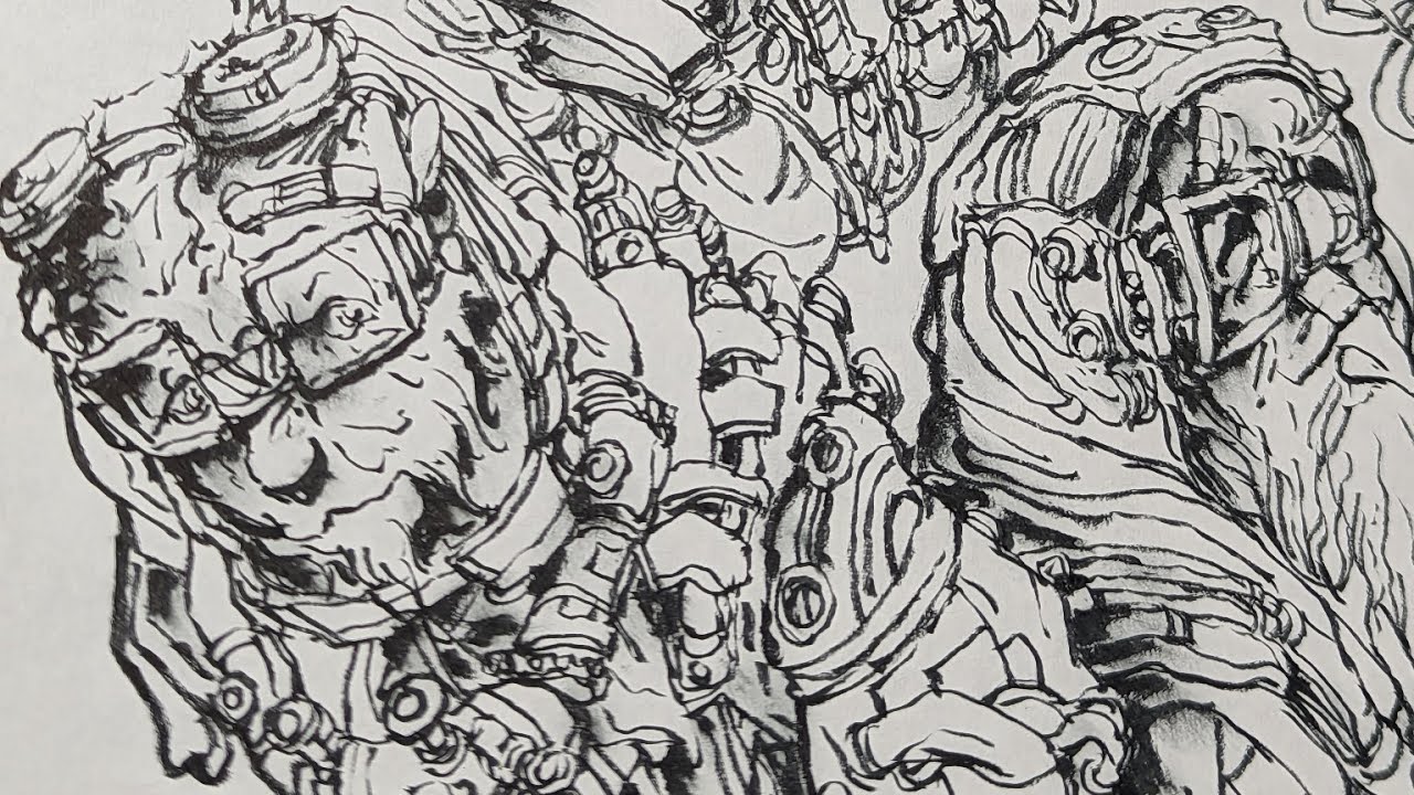 Fantasy Pen Drawing (Ink Painting) - YouTube
