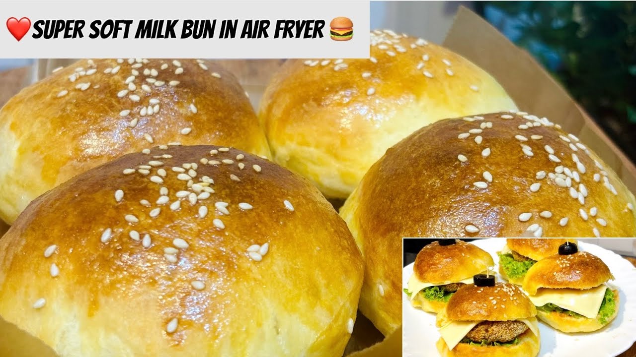 SUPER SOFT MILK BUN IN AIR FRYER | വീട്ടിൽ തന്നെ ഉണ്ടാക്കാം | Chicken ...