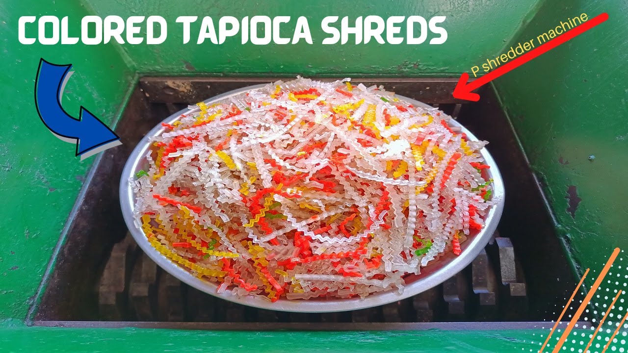 Colour Tapioca Shreds For Making Dessert vs Fast Shredder Machine - YouTube