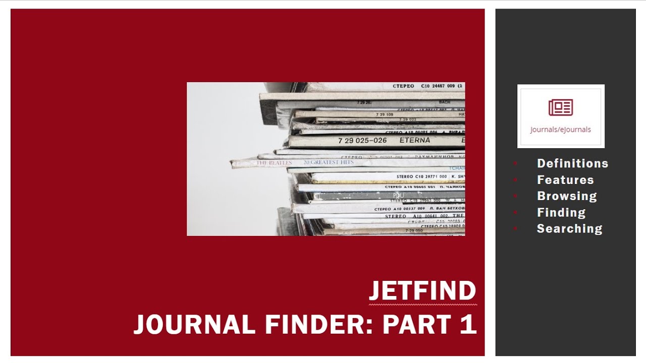 Journal Finder Part One: Searching and Finding - YouTube