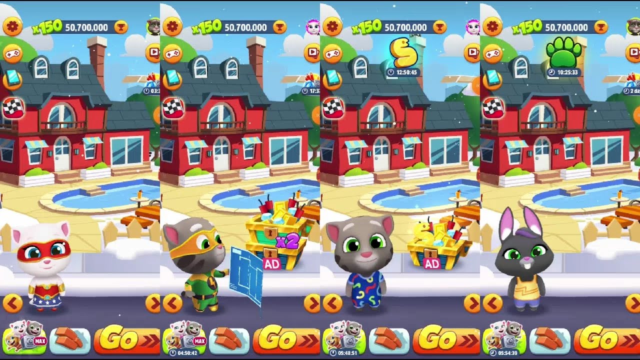 Talking Tom Gold Run Super Angela vs Super Tom vs Snake Tom vs Becca ...