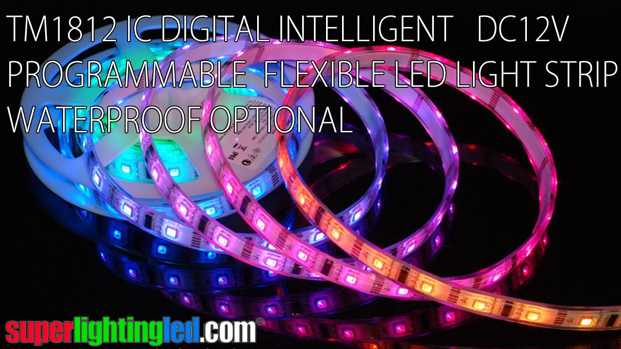 SuperLightingLED TM1812 IC Digital Intelligent Programmable LED Light Strip - YouTube