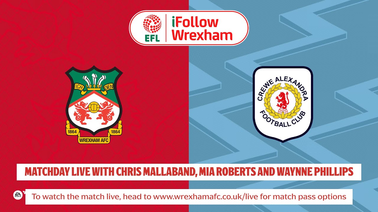 Wrexham Match Day LIVE - Wrexham v Crewe - YouTube