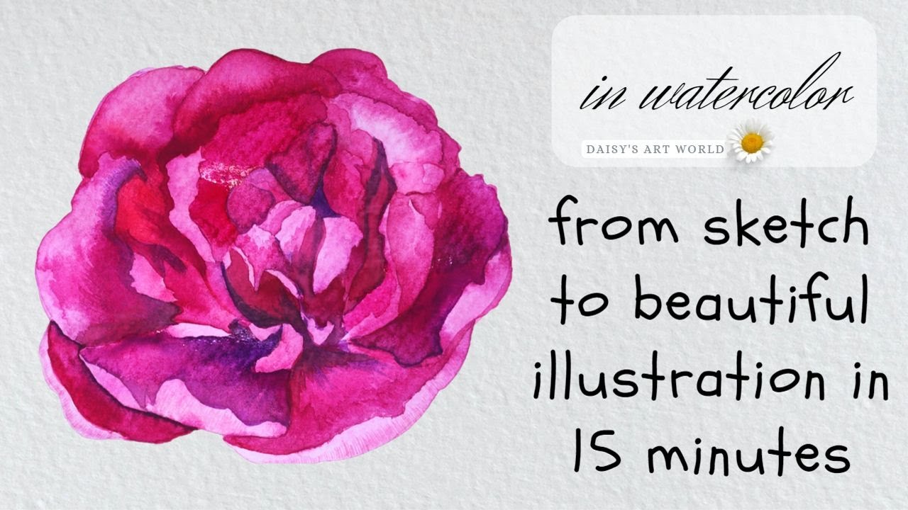 How to draw a peony in watercolor, a visual step by step tutorial ...