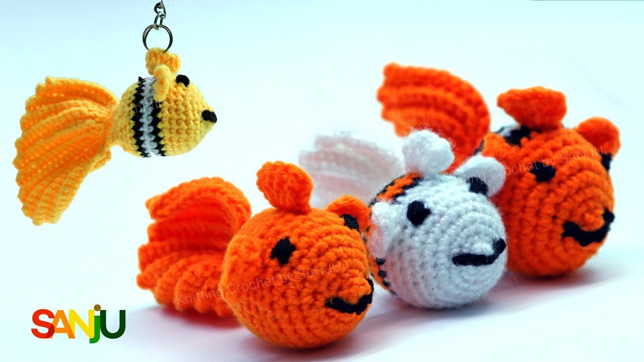 How to make a cute crochet fish - YouTube