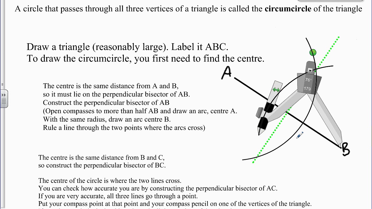 circles 3 construct circumcircle - YouTube
