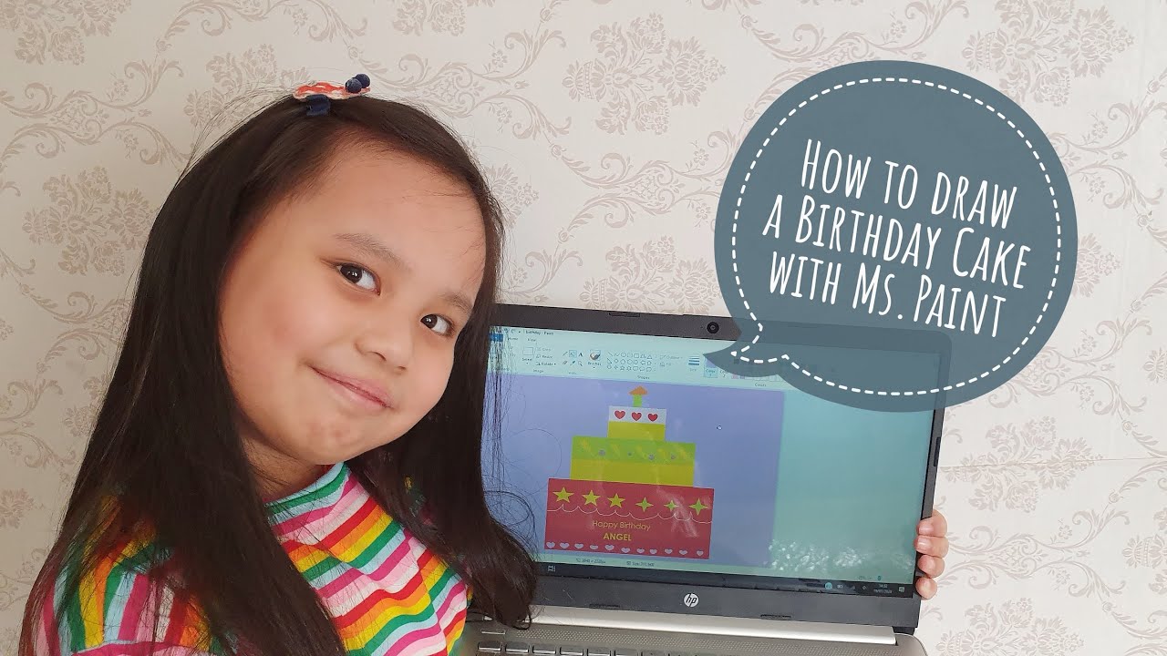 How to draw a Birthday Cake with Ms.Paint - YouTube