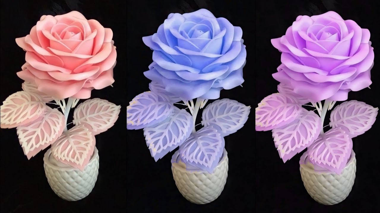 DIY Tutorial cara membuat Bunga Mawar dari Plastik Kresek | How to make ...