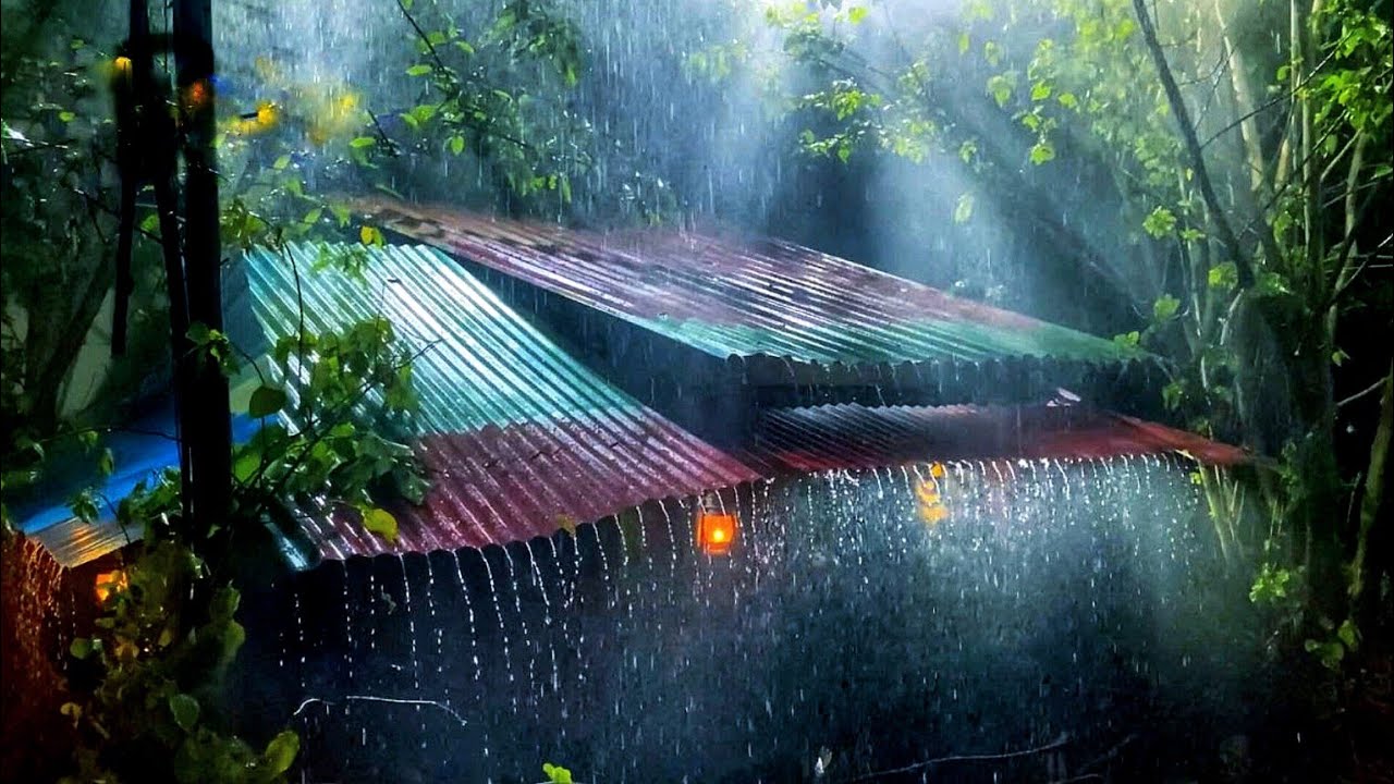 Fall Asleep Easily in 3 Minutes with Tin Roof Rain and Green Noise ...