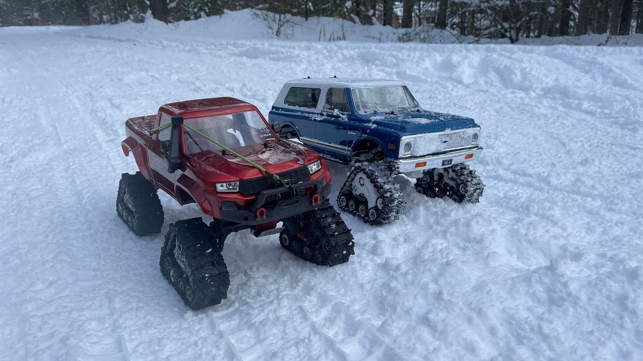 Having fun with Traxxas Traxx in the snow! - YouTube