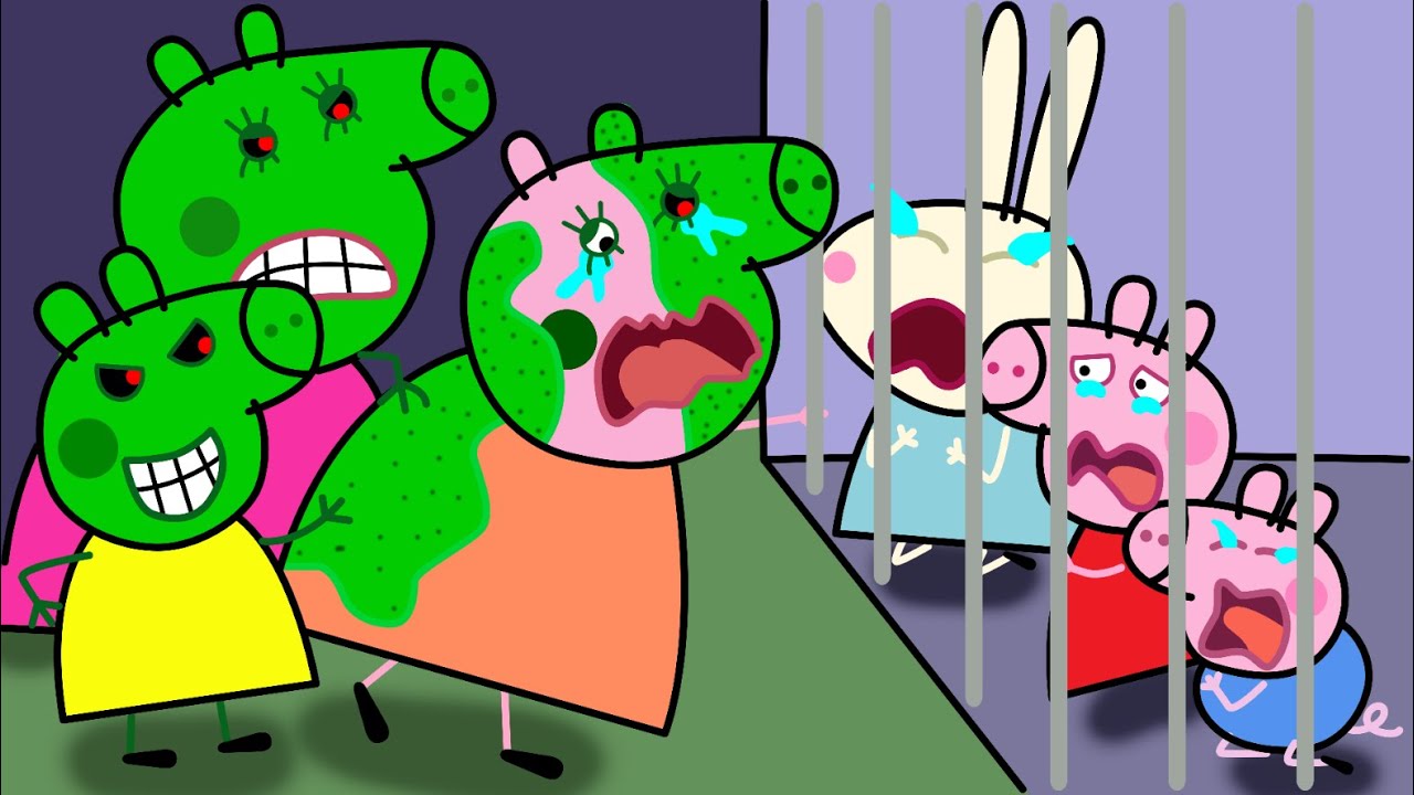 Children Crying Behind Prison Seeing Mummy Preyed by Zombies | Peppa ...