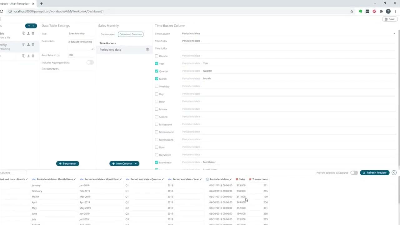 Add Time Buckets to Data Tables | Altair® Panopticon™ - YouTube