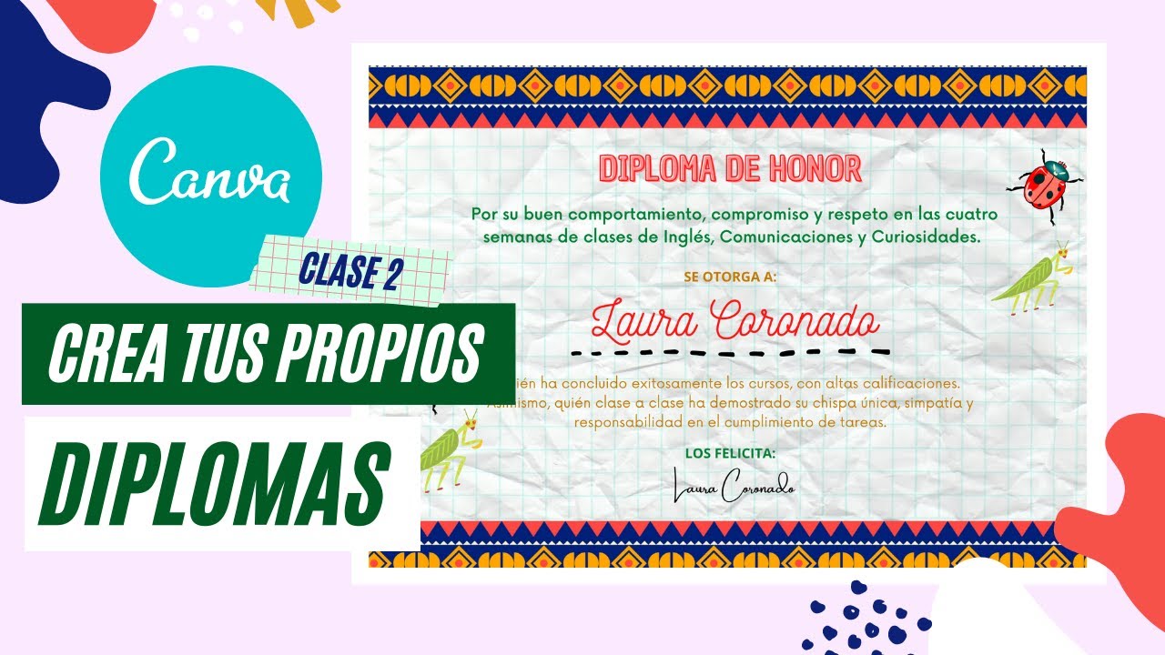 TUTORIAL: Crea DIPLOMAS paso a paso con CANVA - YouTube