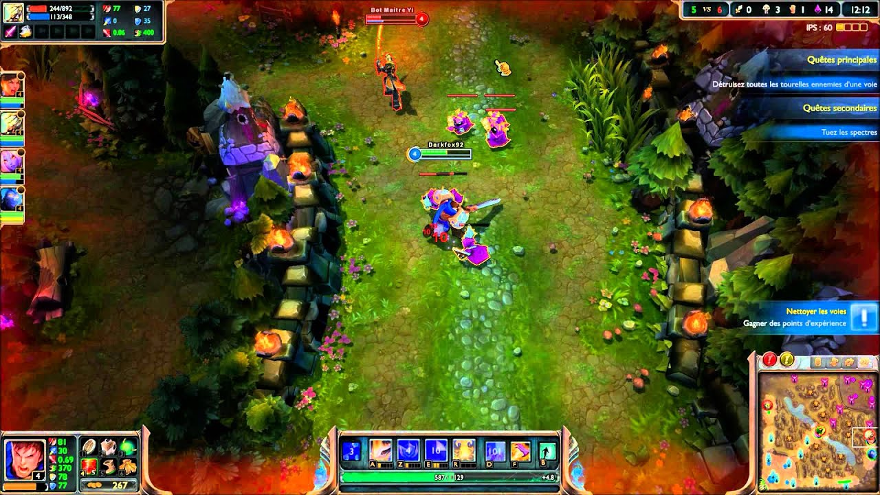 Entrainement au combat sur League Of Legends - YouTube