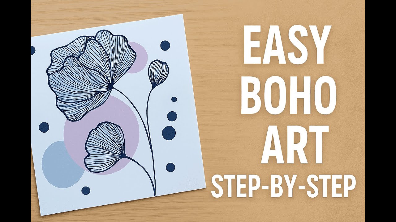 Boho Acrylic Painting Tutorial | Easy Bohemian Art For Beginners - YouTube
