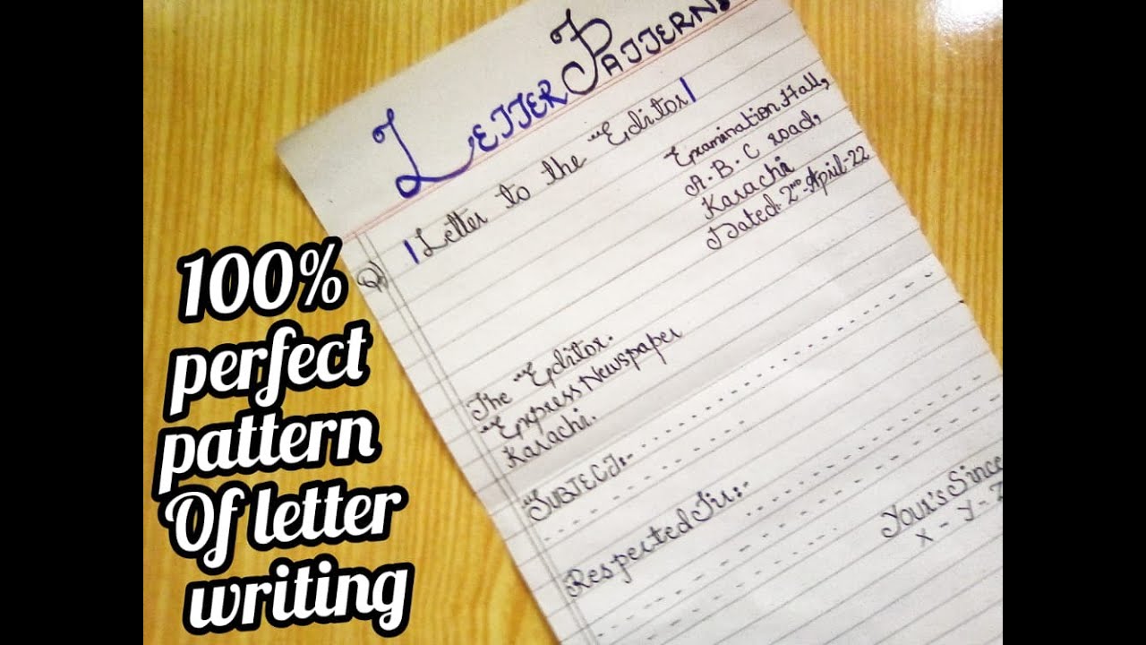 100% perfect pattern of letter | formal letter to editor | TEACHING ...