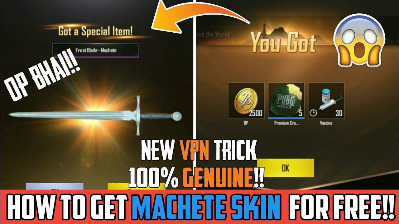 PUBG MOBILE: How To Get MACHETE Skin For Free | PUBG Secret Trick ...