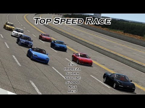 Japanese Cars Top Speed Race at NARDO Supra,Skyline,Evo,Impreza,Rx-7 ...