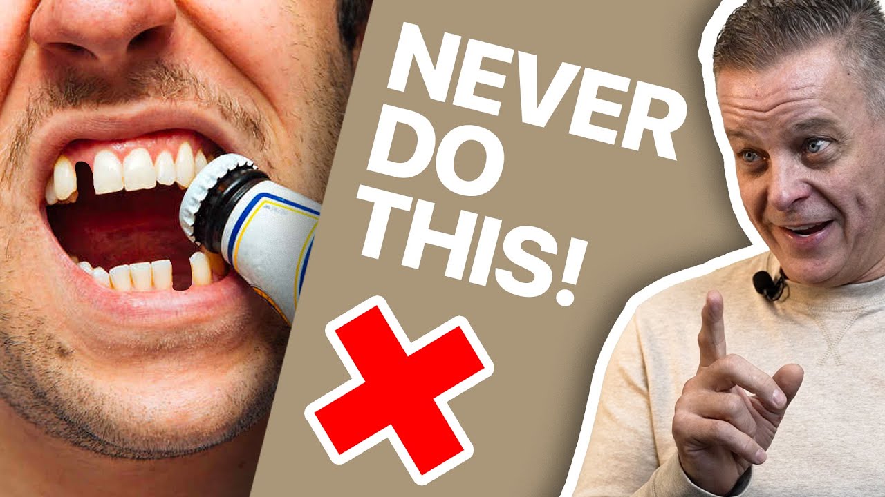His teeth broke while opening a bottle...see his new smile - YouTube