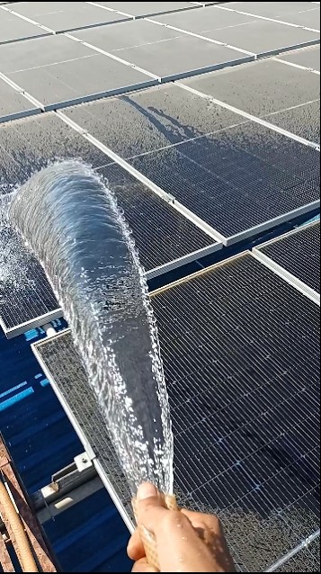 Solar panel cleaning । how to clean solar plates | #solarsystem # ...