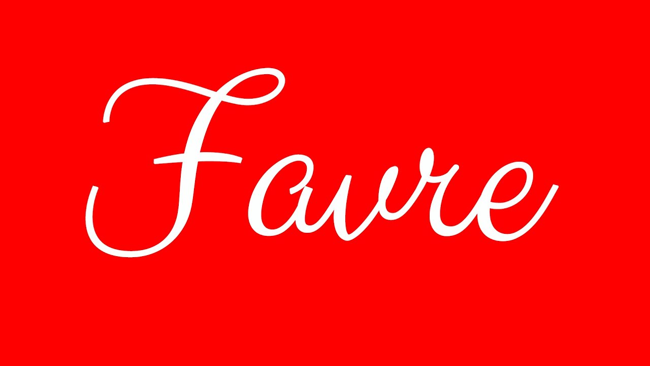 Learn how to Sign the Name Favre Stylishly in Cursive Writing - YouTube