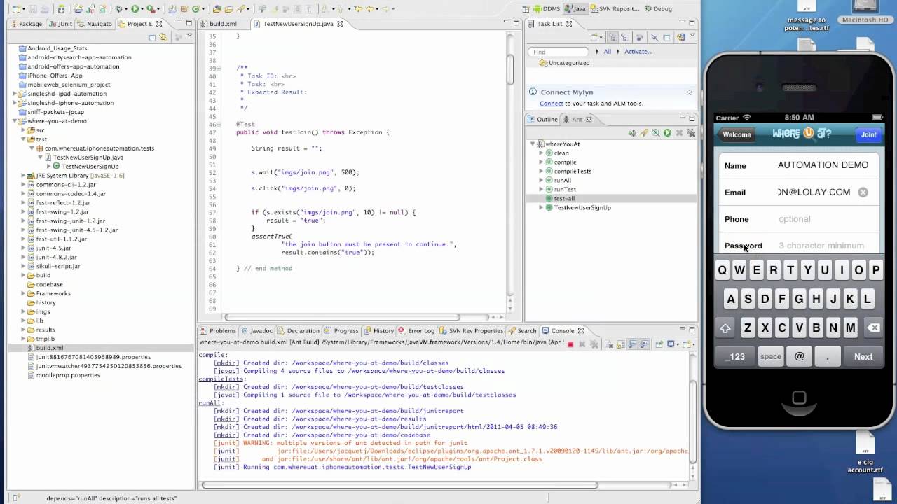 Automated iPhone Testing using Open Source Tools - YouTube