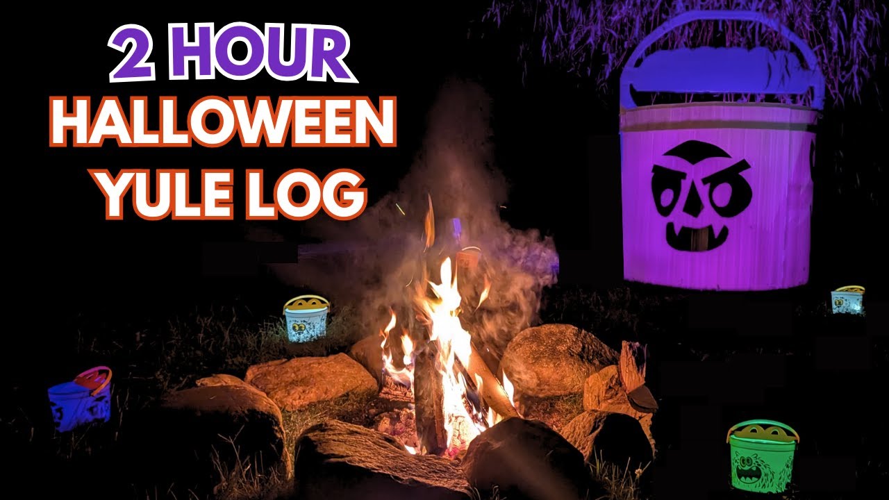 Halloween Yule Log | Giant Boo Bucket Fire | 2 Hours of Cozy Spooky ...