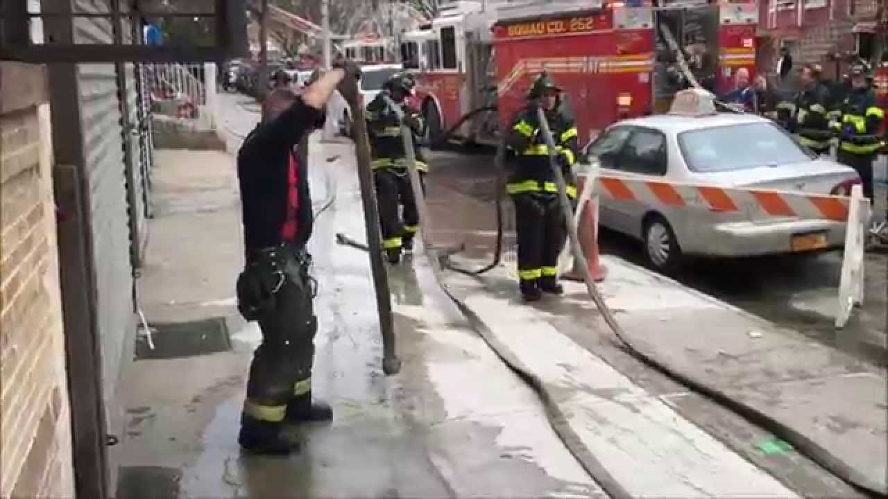 FDNY RESPONDING TO & BATTLING A 3 ALARM FIRE ON ELDERT STREET IN ...