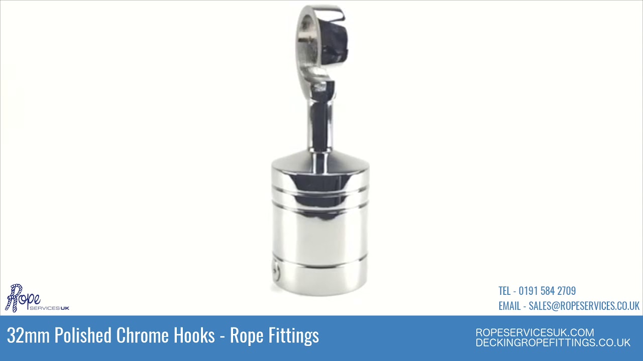 32mm Polished Chrome Hook Rope Fitting - YouTube