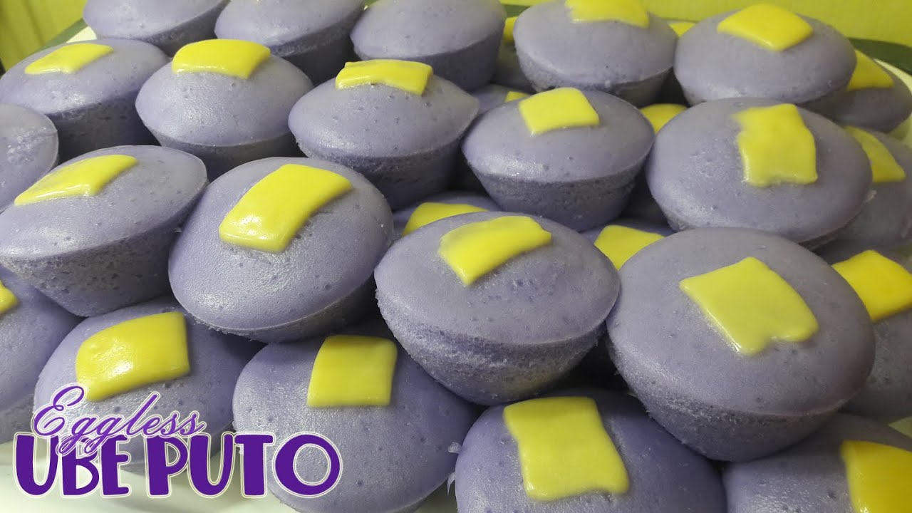 How to Make EGGLESS UBE PUTO by rechelle1212 - YouTube