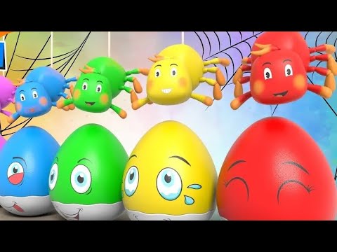 Five Little Spiders and the Colorful Eggs - Fun Kids Song! #kidsvideo # ...